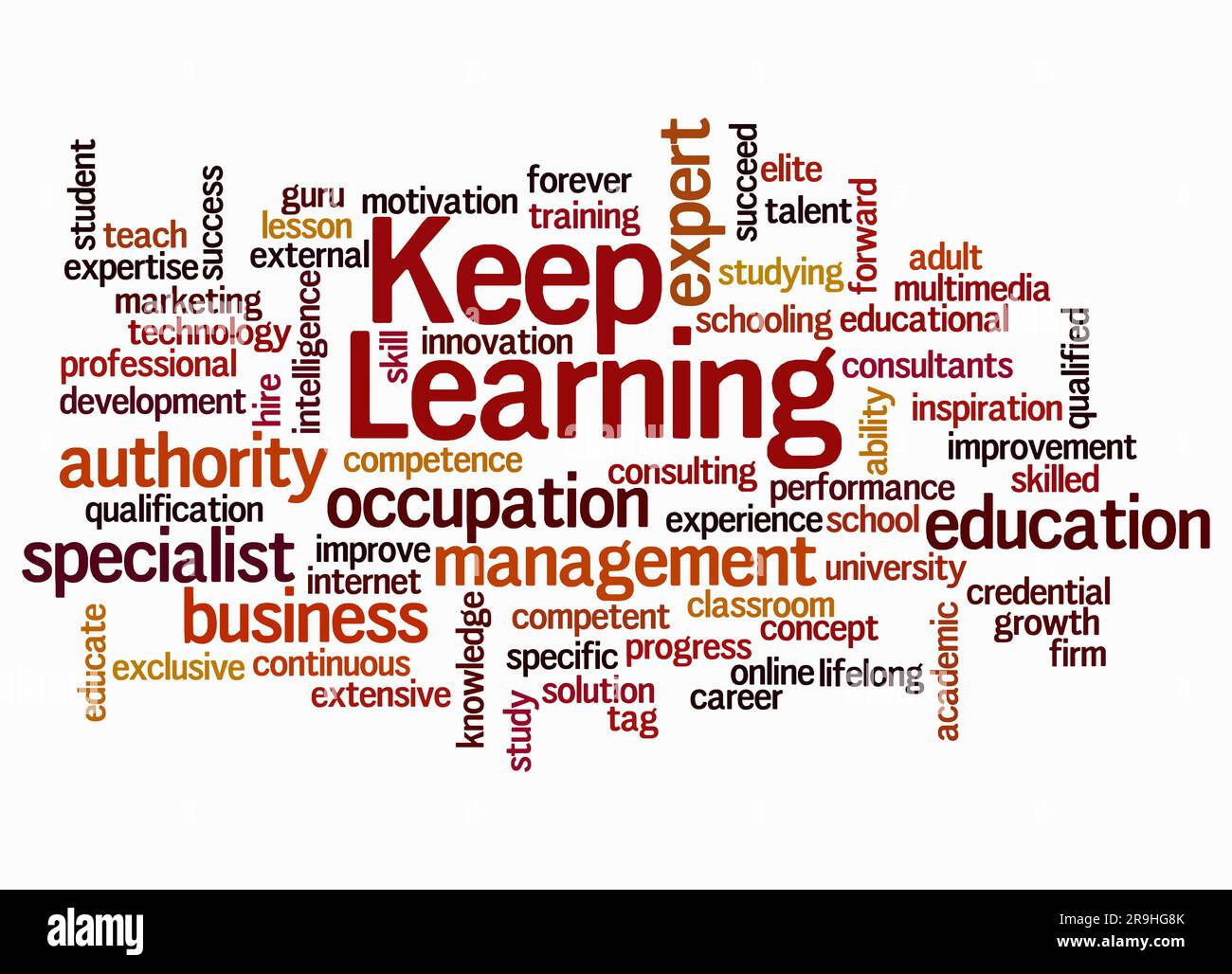 Word Cloud with KEEP LEARNING concept create with text only Stock Photo ...
