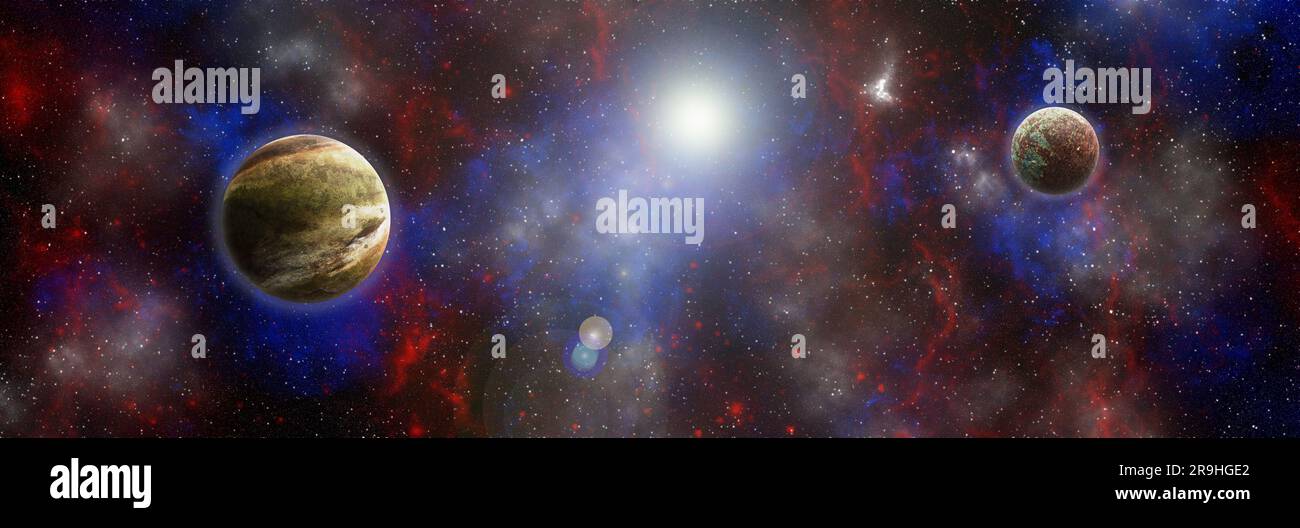 Planets and galaxy, science fiction wallpaper. Beauty of deep space ...