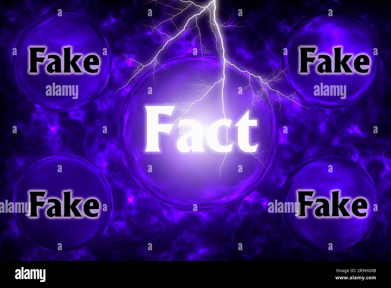 Abstract background with FACT and FAKE concept. Thinking, Success and ...