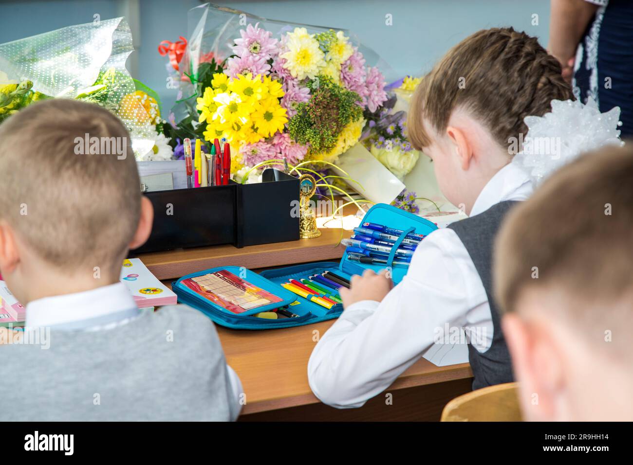 Back to school 1 September objects and elements for school Stock Photo ...