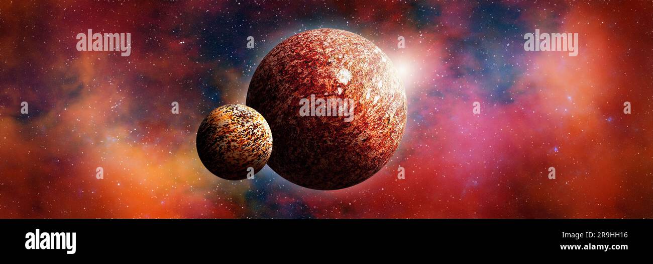 Unknown planet from outer space. Space nebula. Cosmic cluster of stars ...