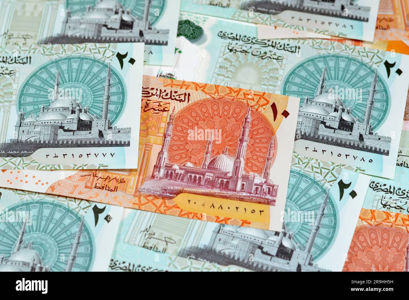 Egyptian new polymer money banknotes cash money bills background of ...