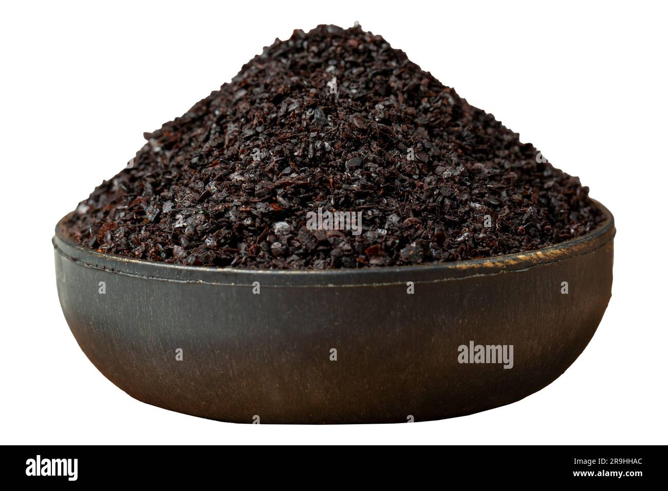 Black hot pepper spice in bowl isolated on white background. Chili ...