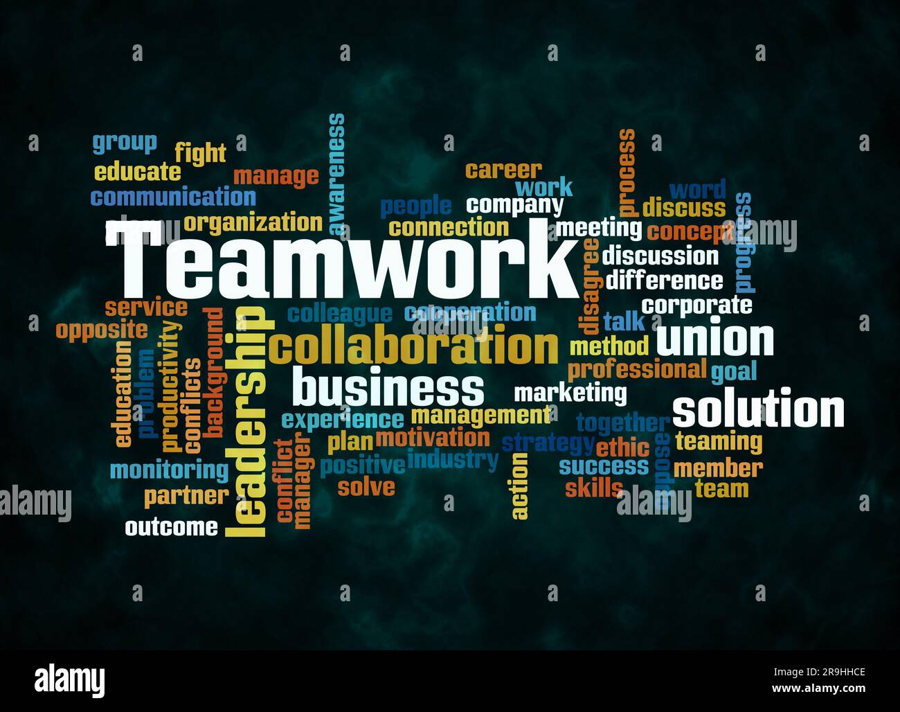 Word Cloud with TEAMWORK concept create with text only Stock Photo - Alamy