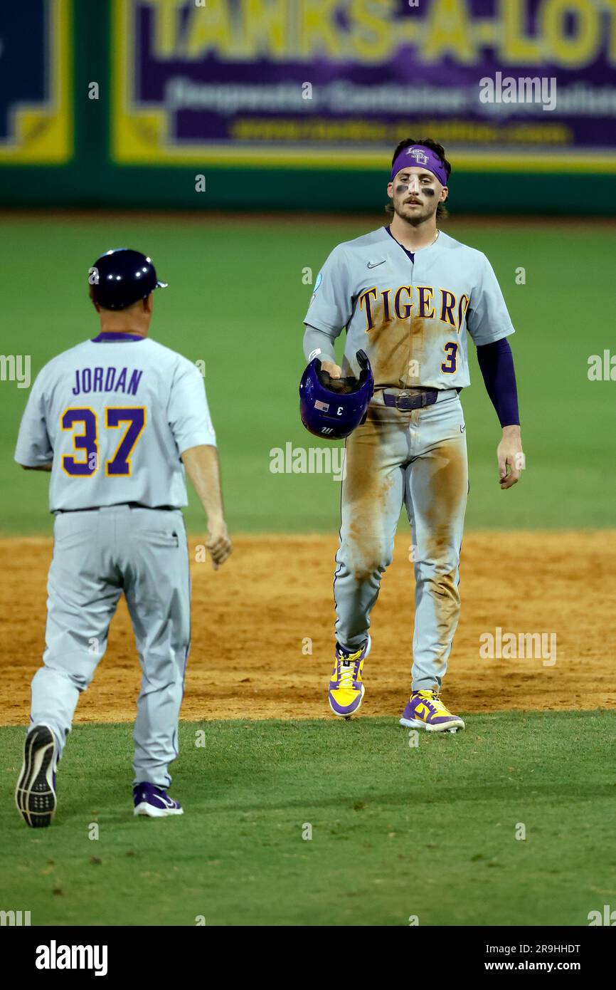LSU outfielder Dylan Crews (3) during an NCAA college baseball ...