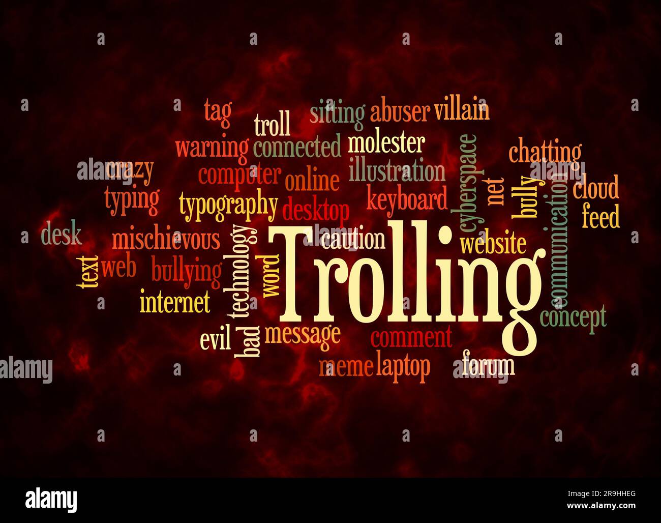 Word Cloud with TROLLING concept create with text only Stock Photo - Alamy