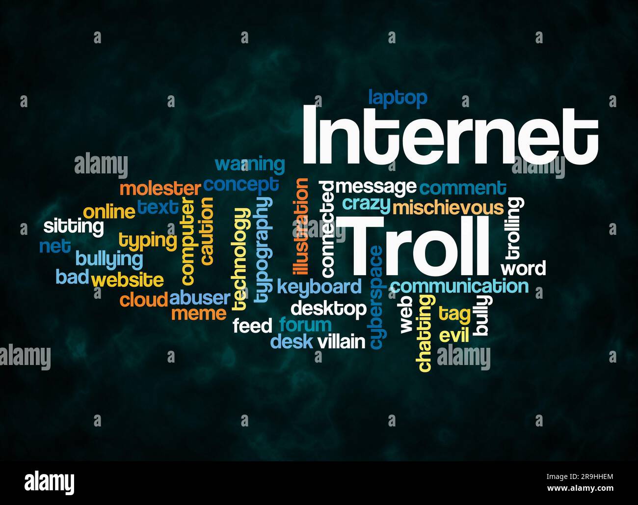 Word Cloud with INTERNET TROLL concept create with text only Stock ...