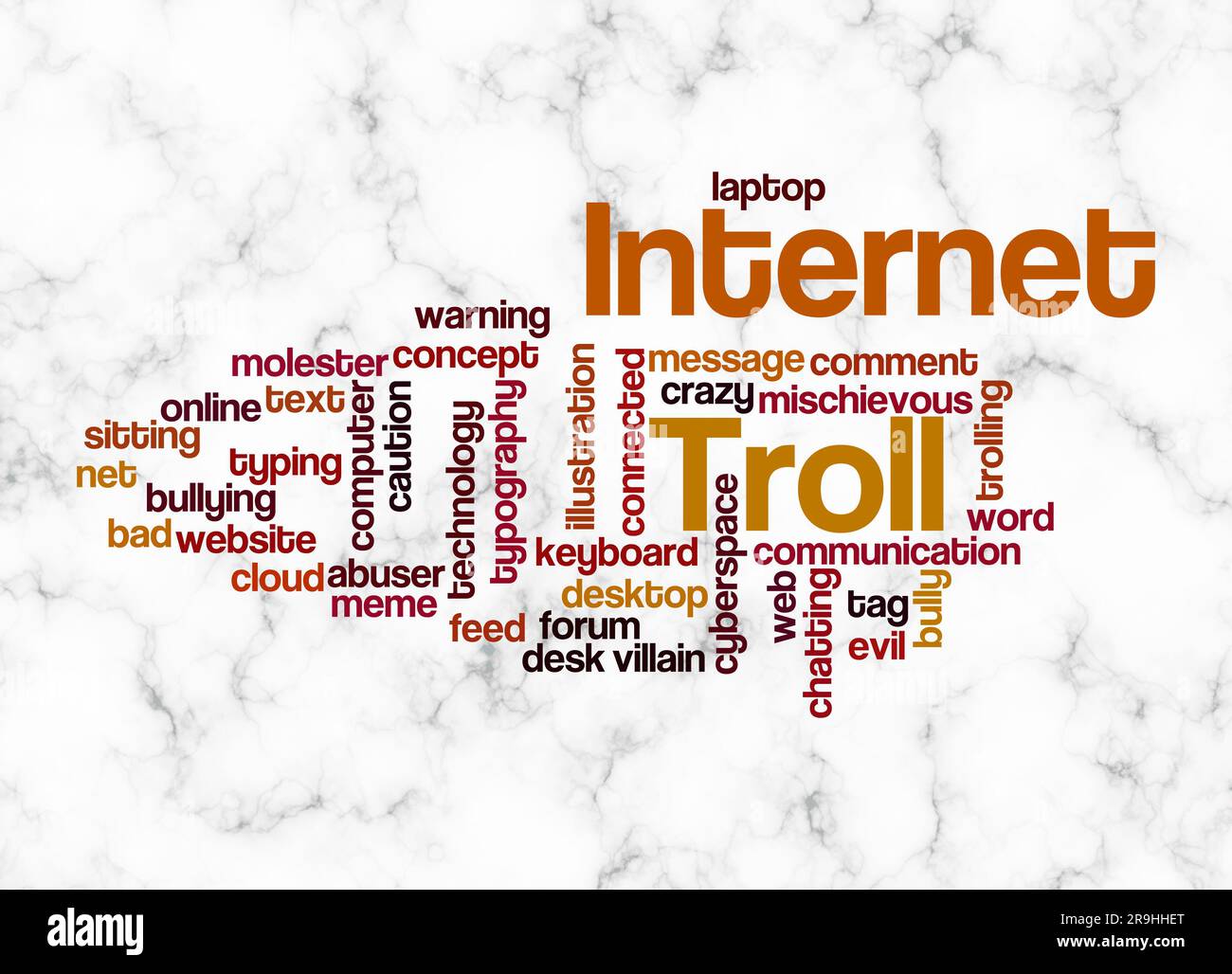 Word Cloud with INTERNET TROLL concept create with text only Stock ...