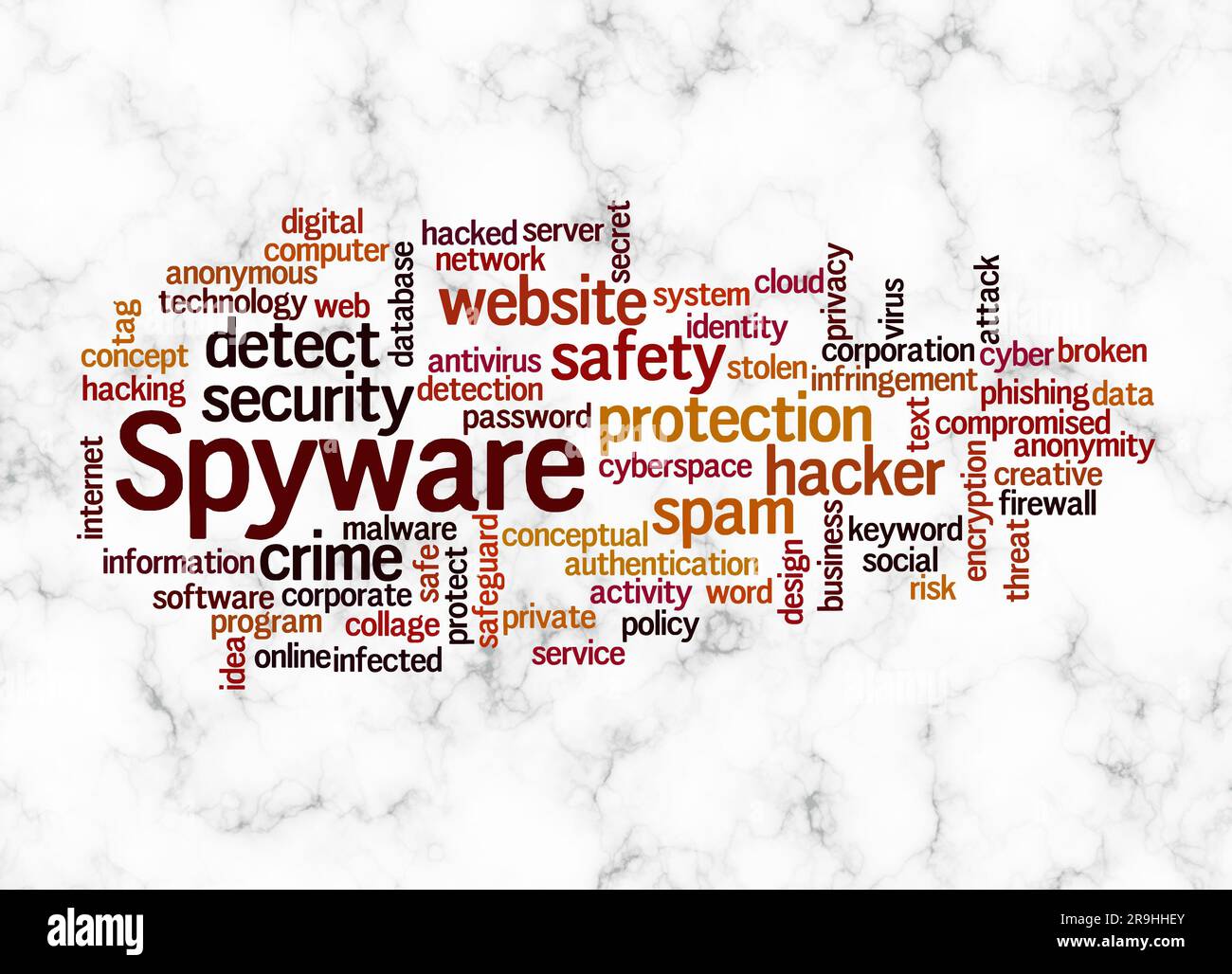 Word Cloud with SPYWARE concept create with text only Stock Photo - Alamy