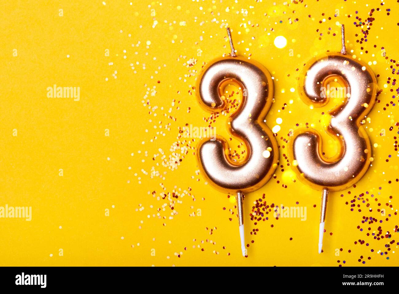 33 years celebration. Greeting banner Stock Photo - Alamy