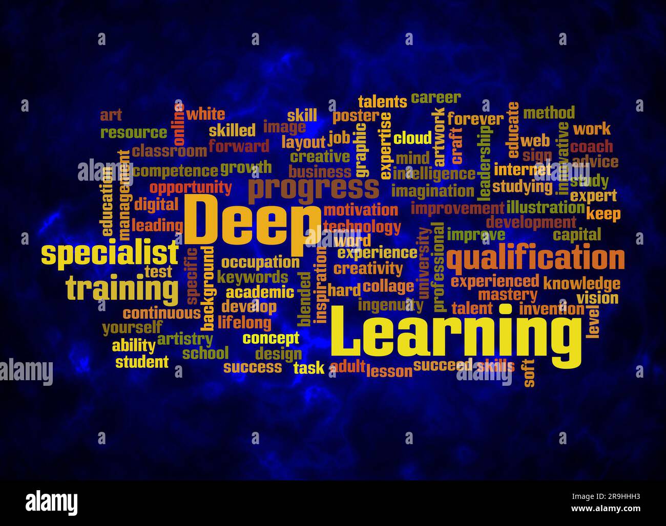 Word Cloud with DEEP LEARNING concept create with text only Stock Photo ...