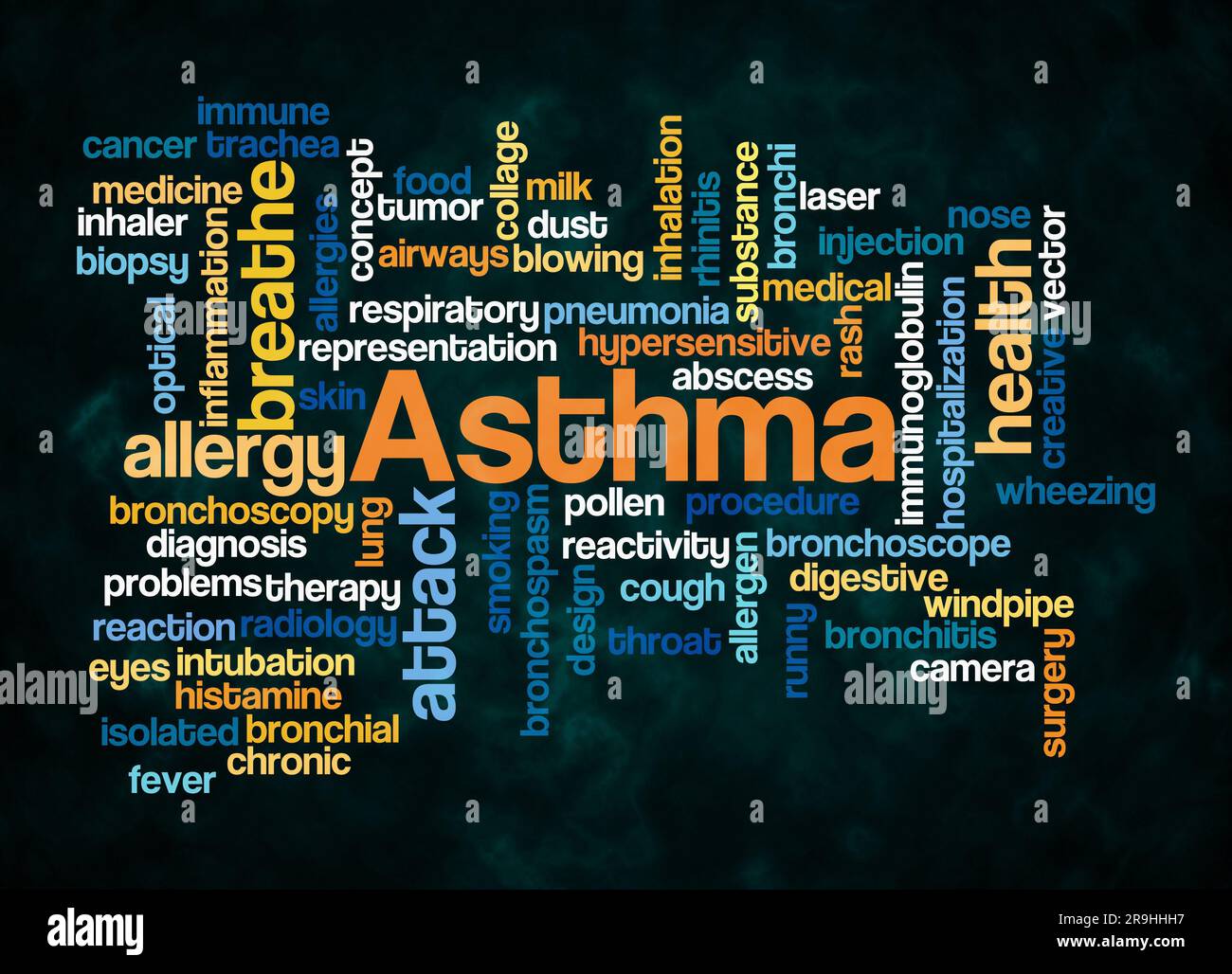 Word Cloud with ASTHMA concept create with text only Stock Photo - Alamy