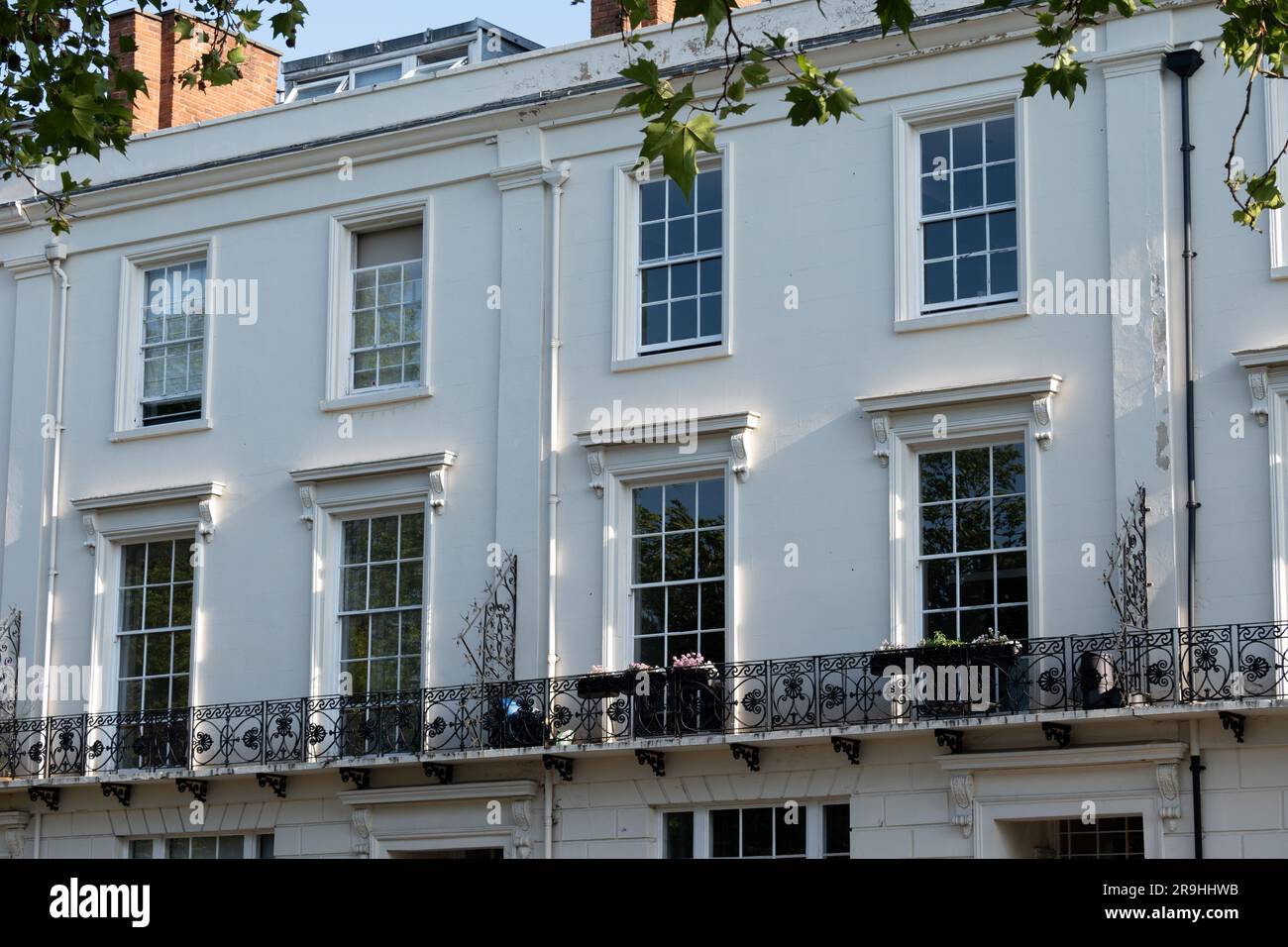 Regency houses in Bertie Terrace, Leamington Spa, Warwickshire, England ...