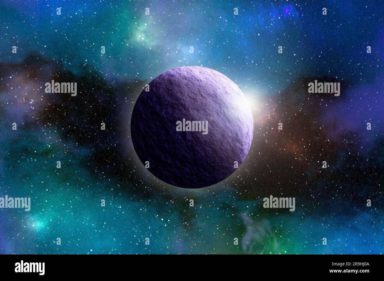 Unknown planet from outer space. Space nebula. Cosmic cluster of stars ...