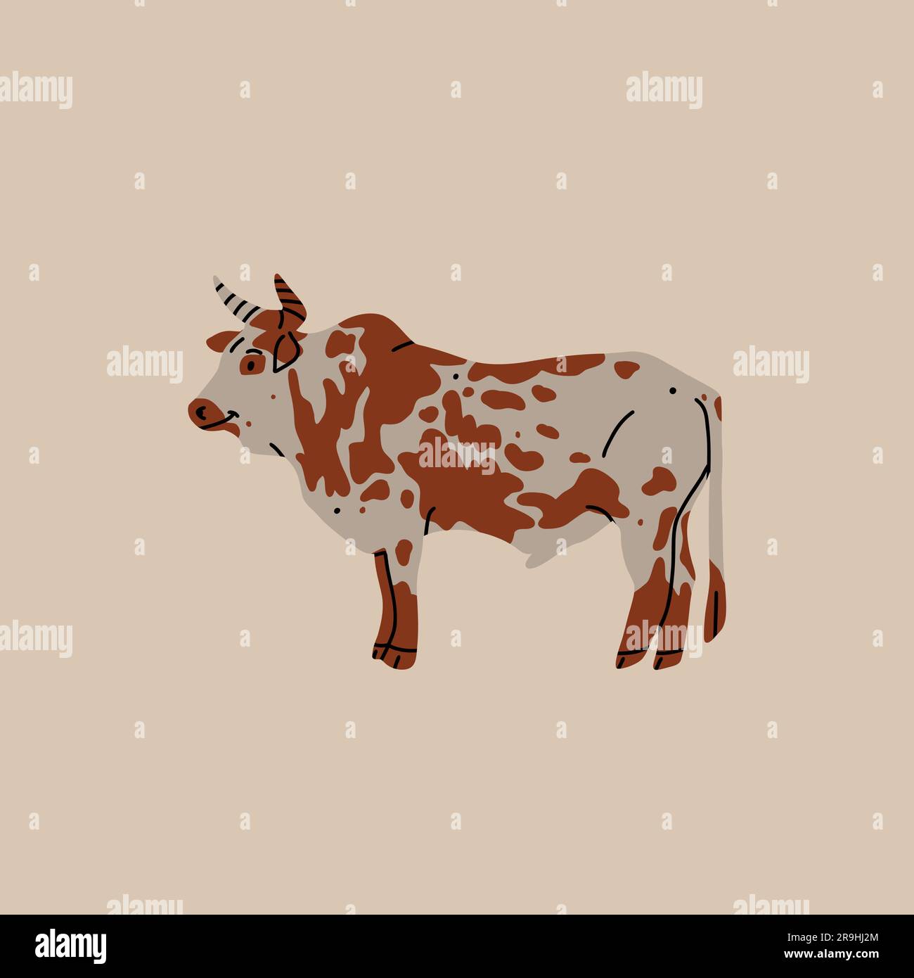 Hand drawn abstract vector clipart illustration collection with brown ...