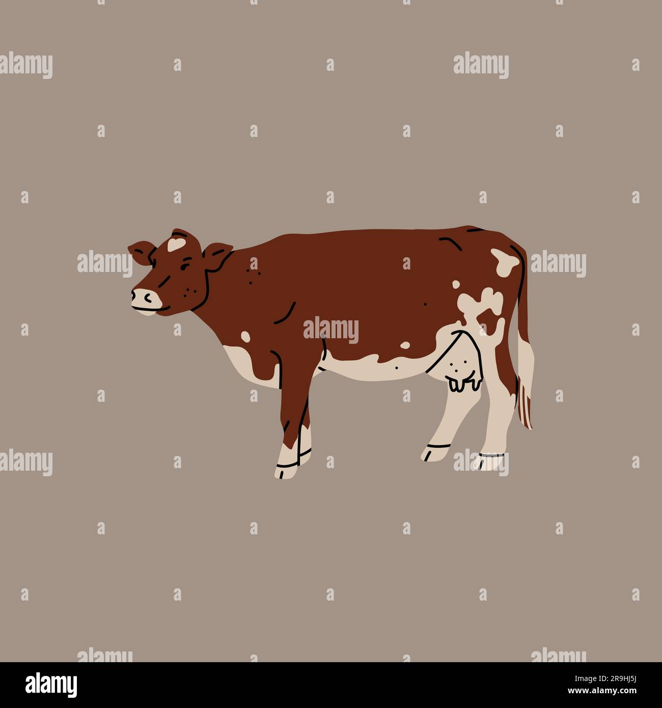 Hand drawn abstract vector clipart illustration collection with brown ...