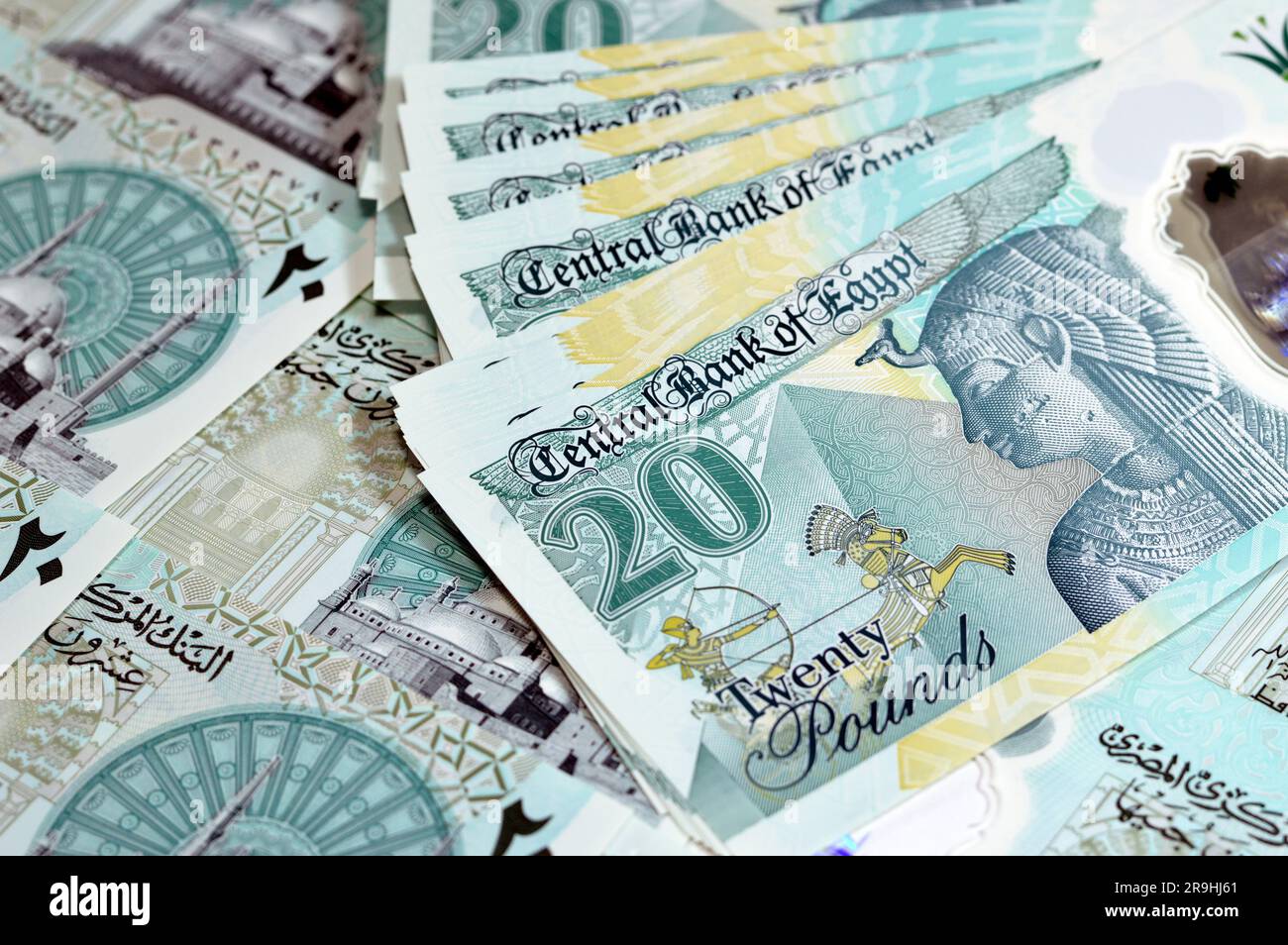 new Egyptian 20 EGP LE twenty polymer pounds cash money banknote bill ...