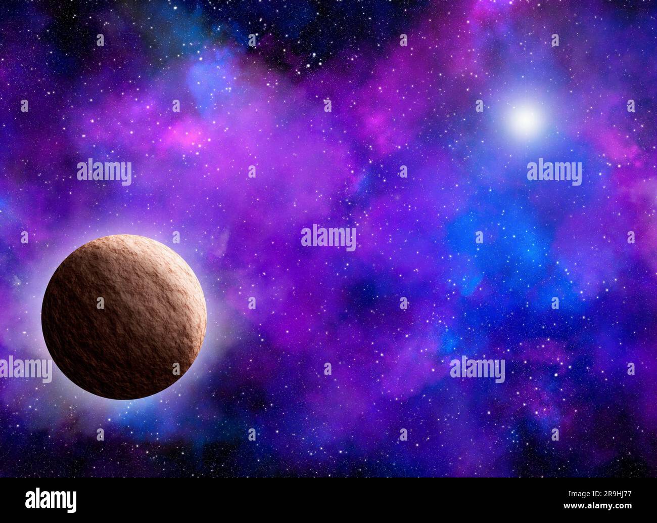 Unknown planet from outer space. Space nebula. Cosmic cluster of stars ...