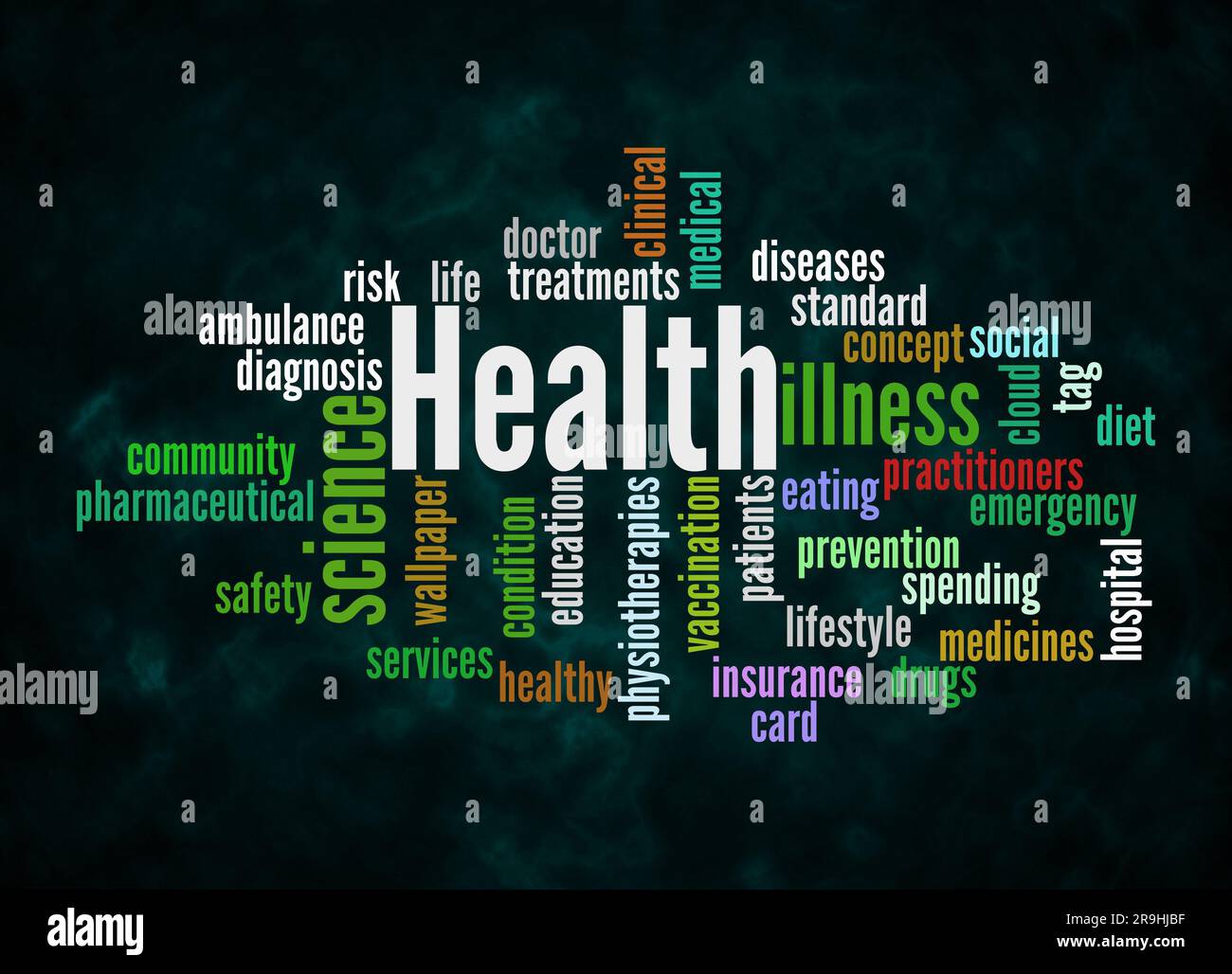 Word Cloud with HEALTH concept create with text only Stock Photo - Alamy