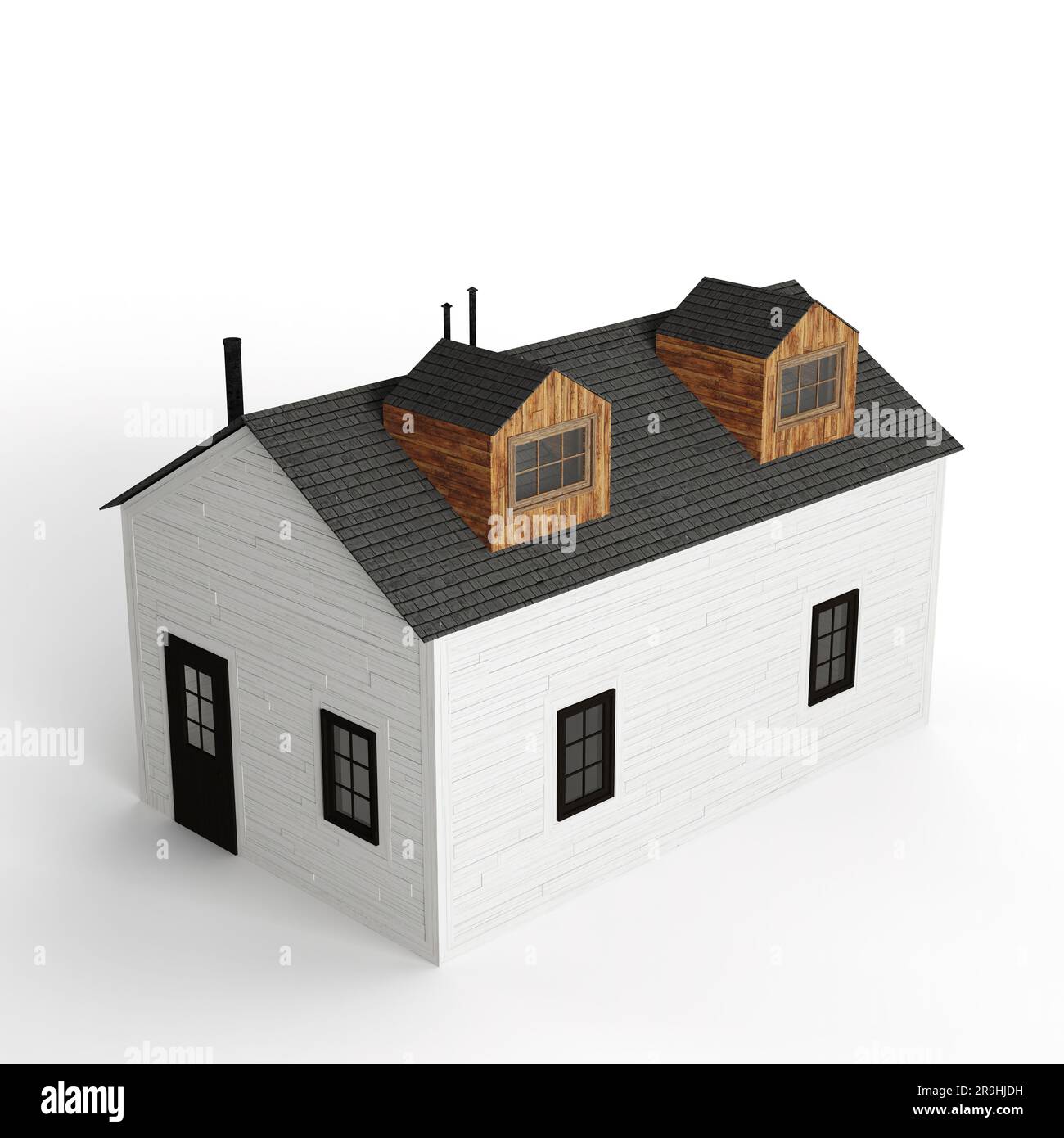A 3D rendered scale model of a white, simple house Stock Photo - Alamy