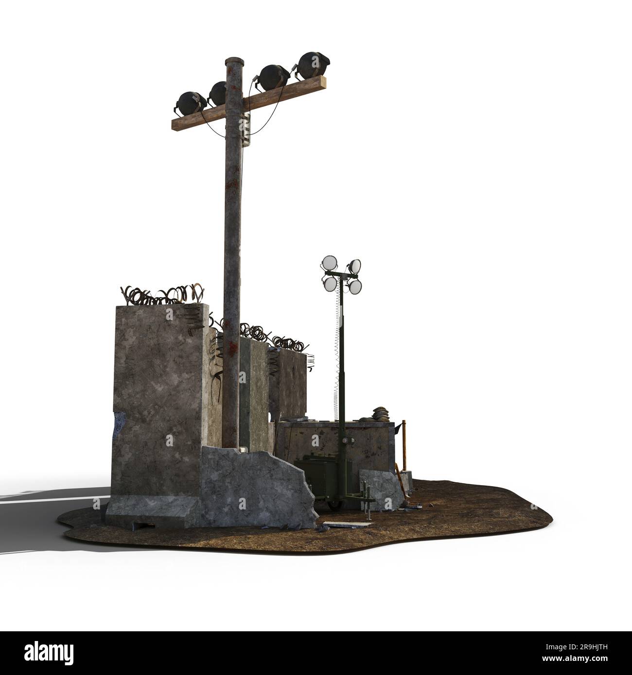 A 3D rendered scale model of a warzone border Stock Photo - Alamy