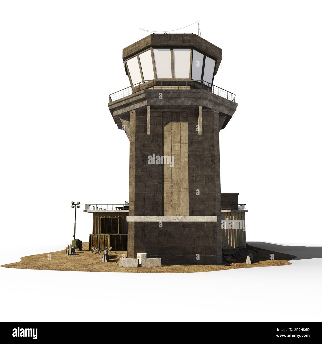A close-up of a 3D rendered scale model of a military watch tower Stock ...
