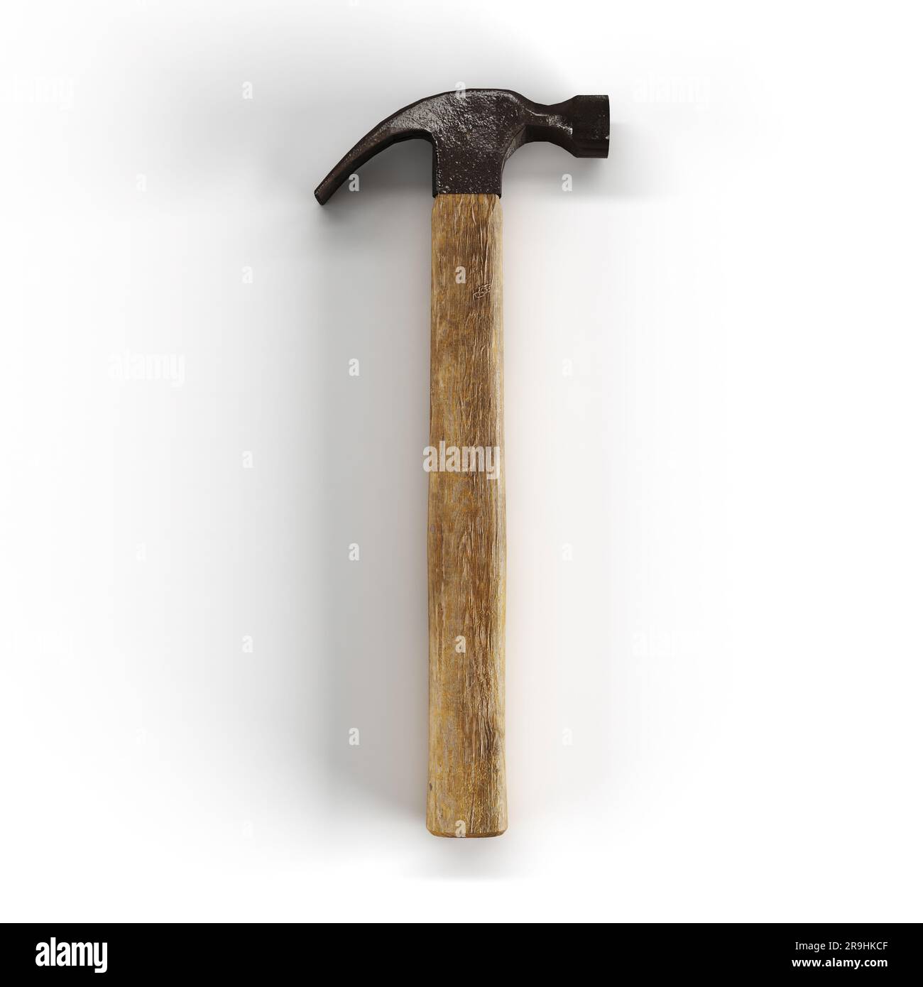 An overhead shot of a 3D rendered scale model of a hammer Stock Photo ...