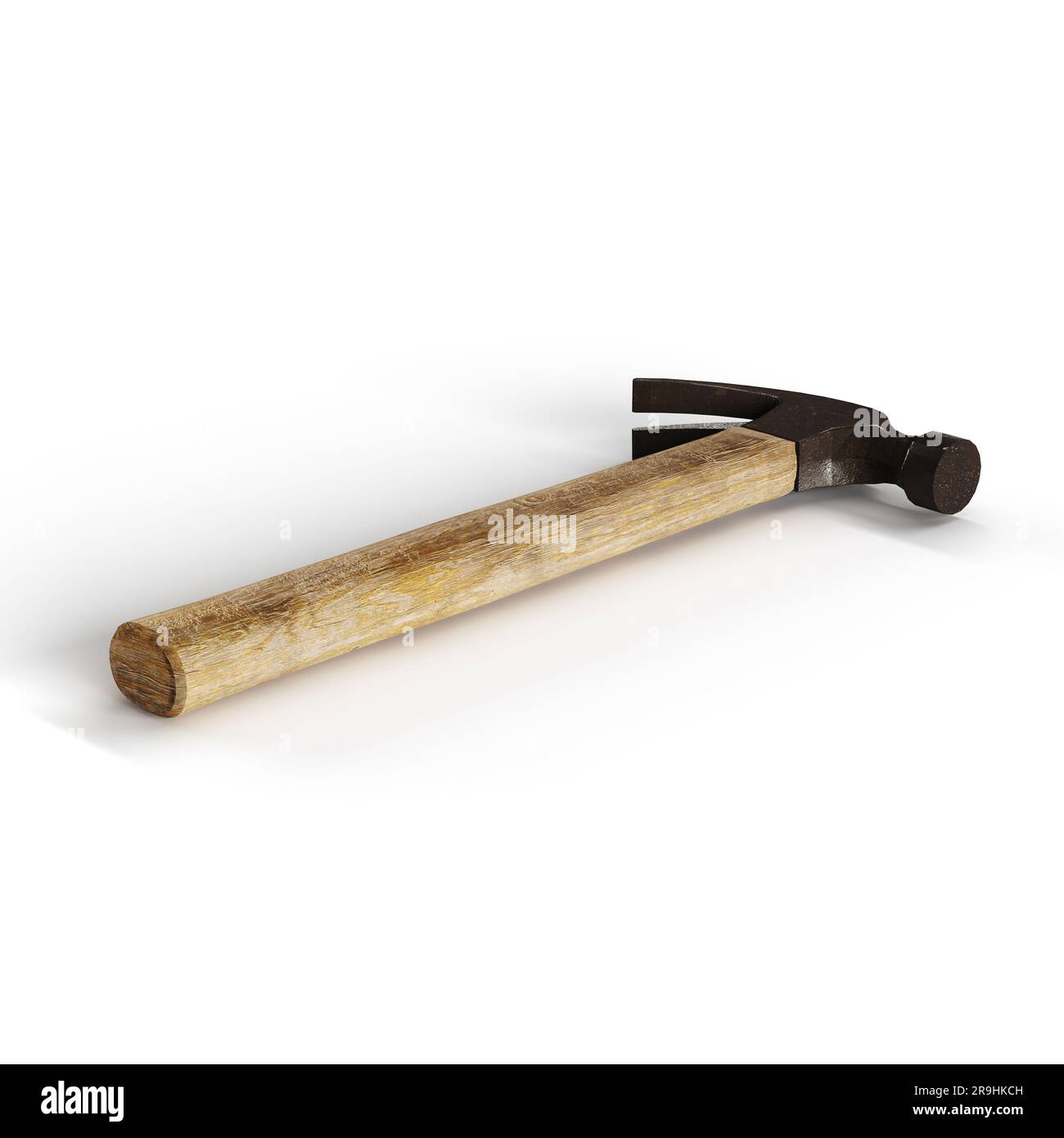 A side shot of a 3D rendered scale model of a hammer Stock Photo - Alamy