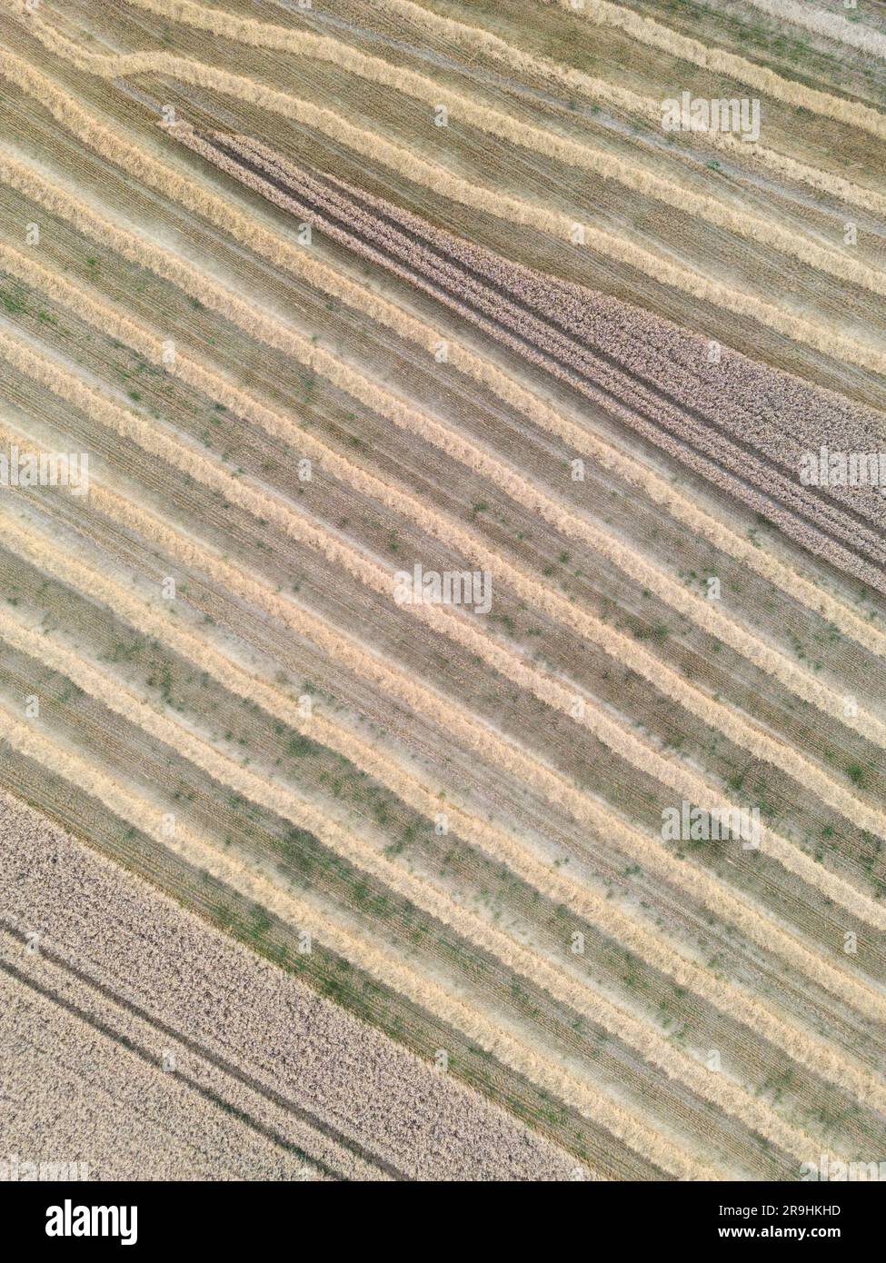 Aerial images of British farmland showing field boundaries and vehicle ...