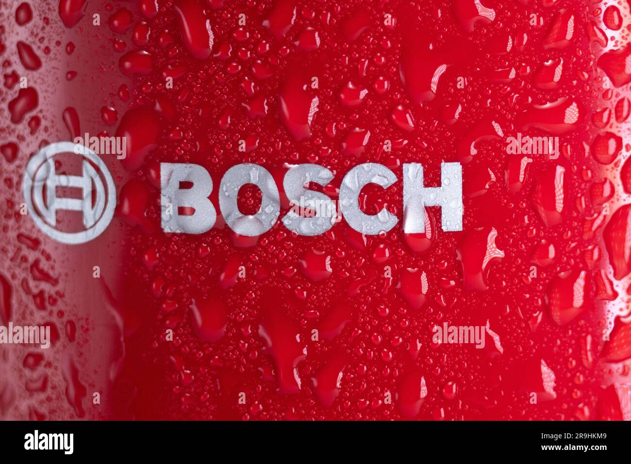 Tyumen, Russia-June 14, 2023: Bosch logo close up macro. Bosch is a ...