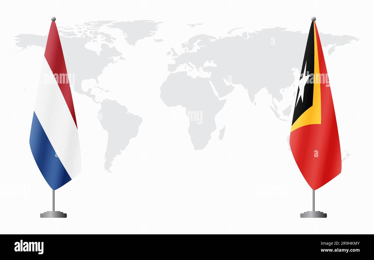 Netherlands and Timor-Leste flags for official meeting against ...