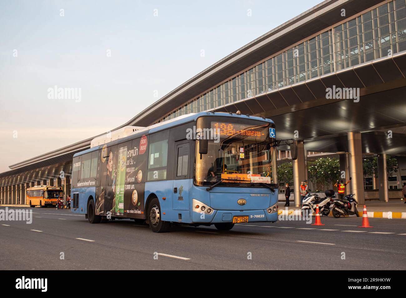 Bangkok, Thailand - January 20, 2023: Shuttle bus in front of the Bang ...