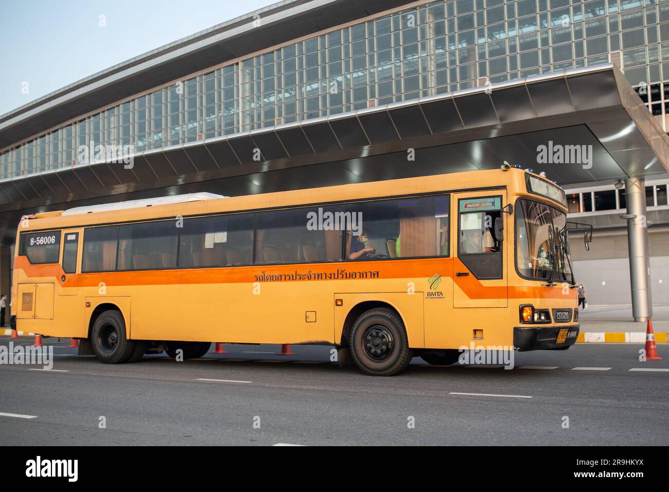 Bangkok, Thailand - January 20, 2023: Shuttle bus in front of the Bang ...