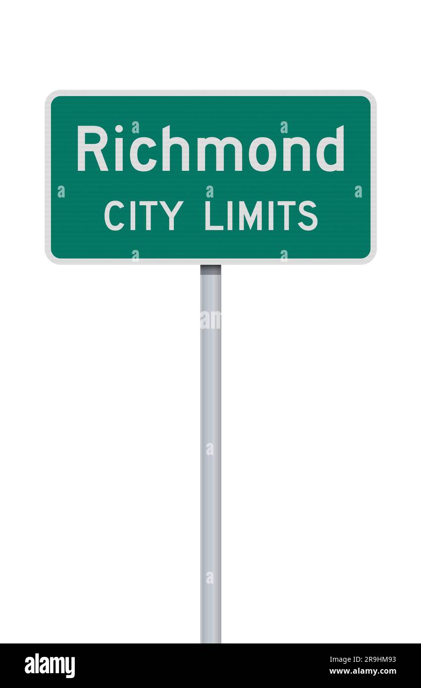 Vector illustration of the Richmond (Virginia) City Limits green road ...