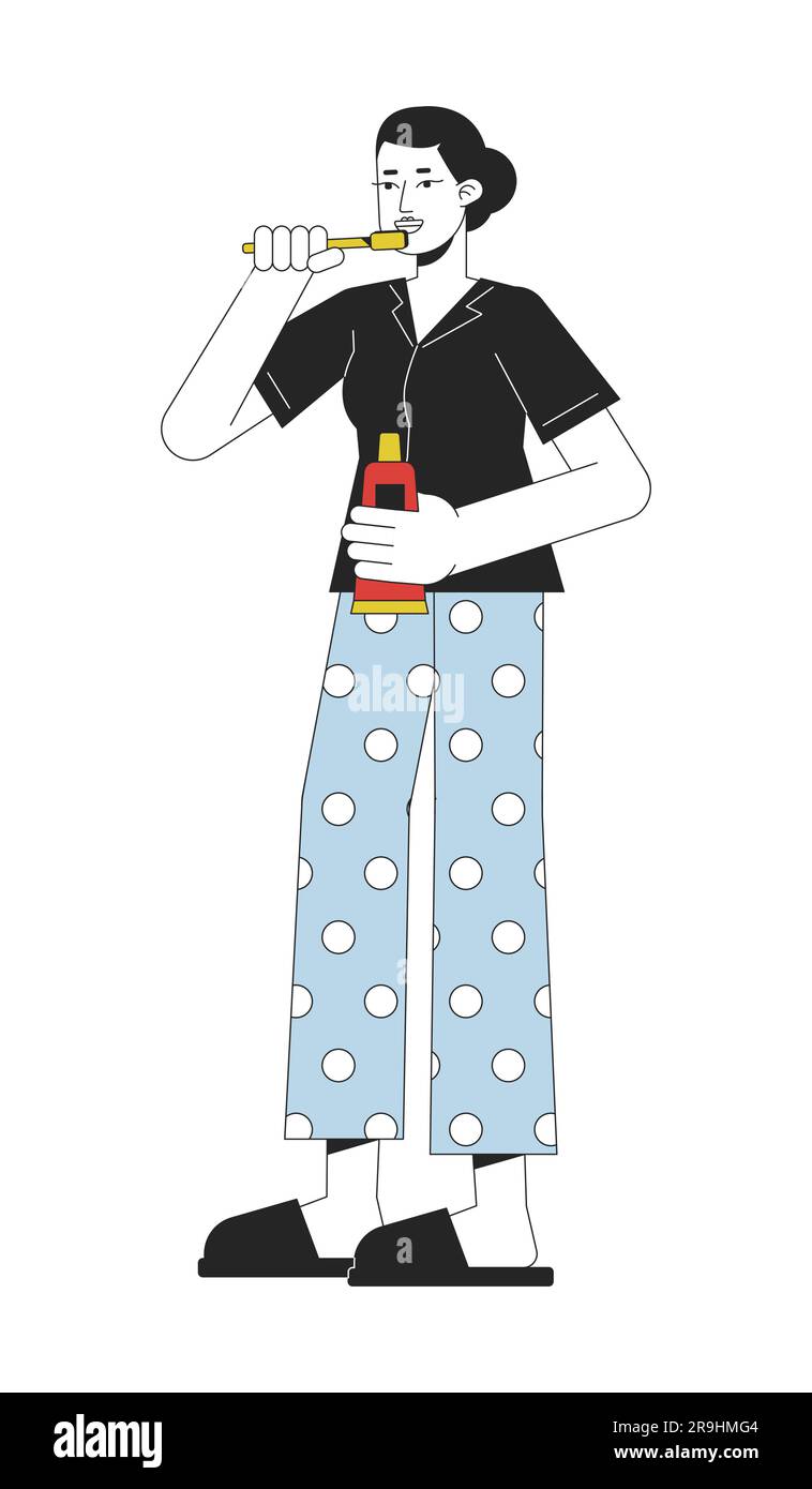 Everyday routine flat line color vector character Stock Vector Image ...