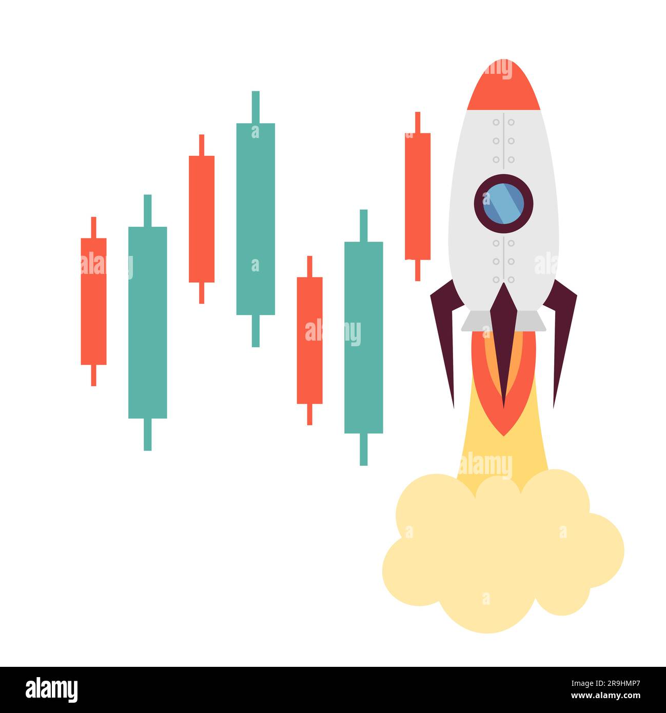 Flying Rocket Semi Flat Colour Vector Object Stock Vector Image And Art