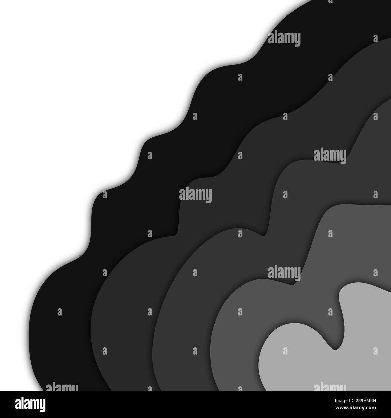 Paper cut wave abstract Black and White Stock Photos & Images - Alamy