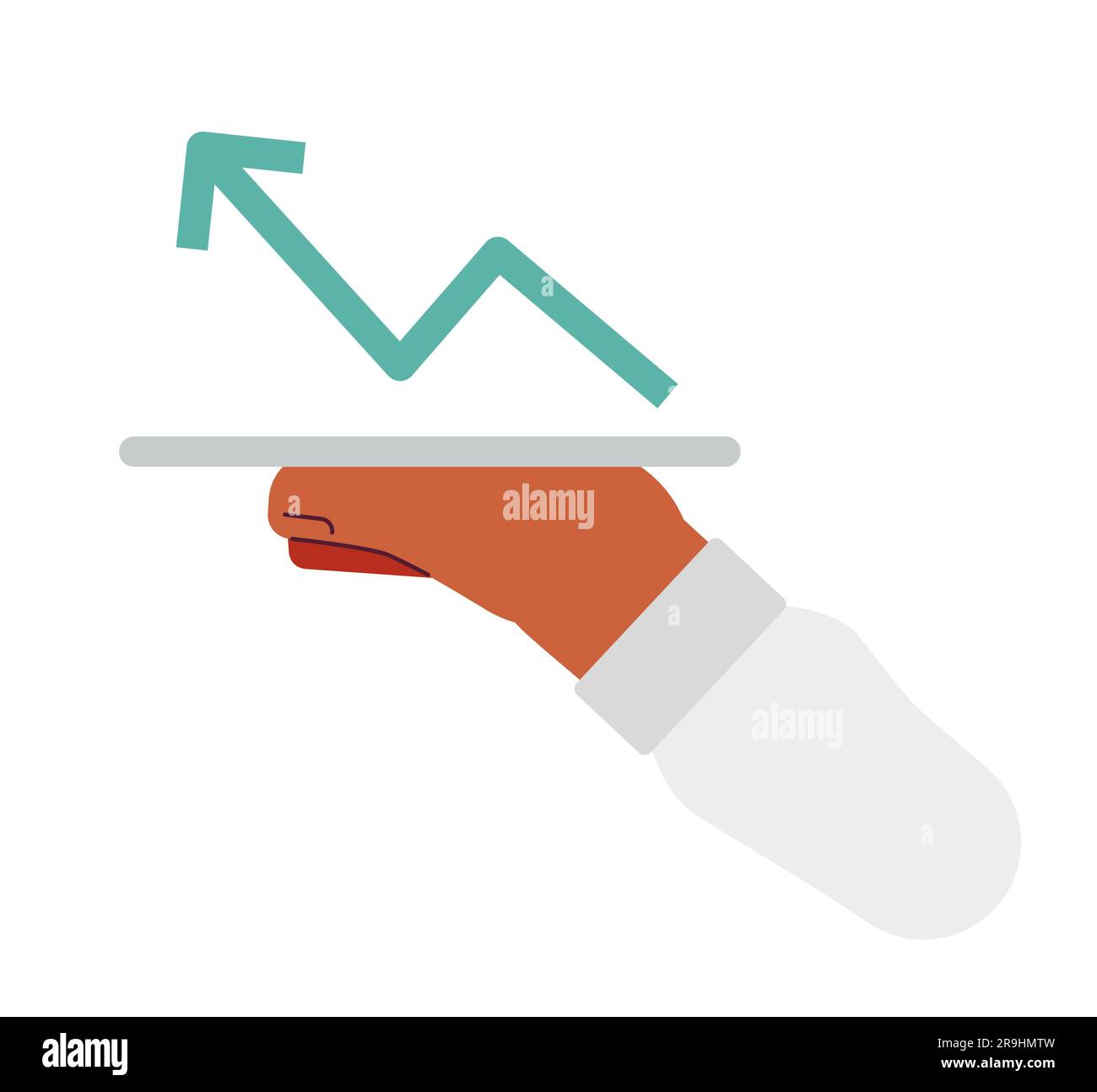 Hand show diagram semi flat colour vector object Stock Vector Image ...