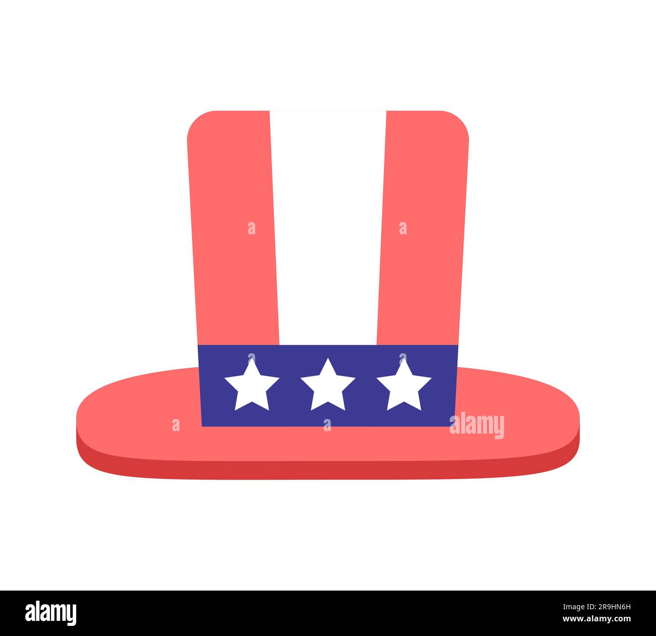 USA stars and stripes cylinder semi flat colour vector object Stock ...