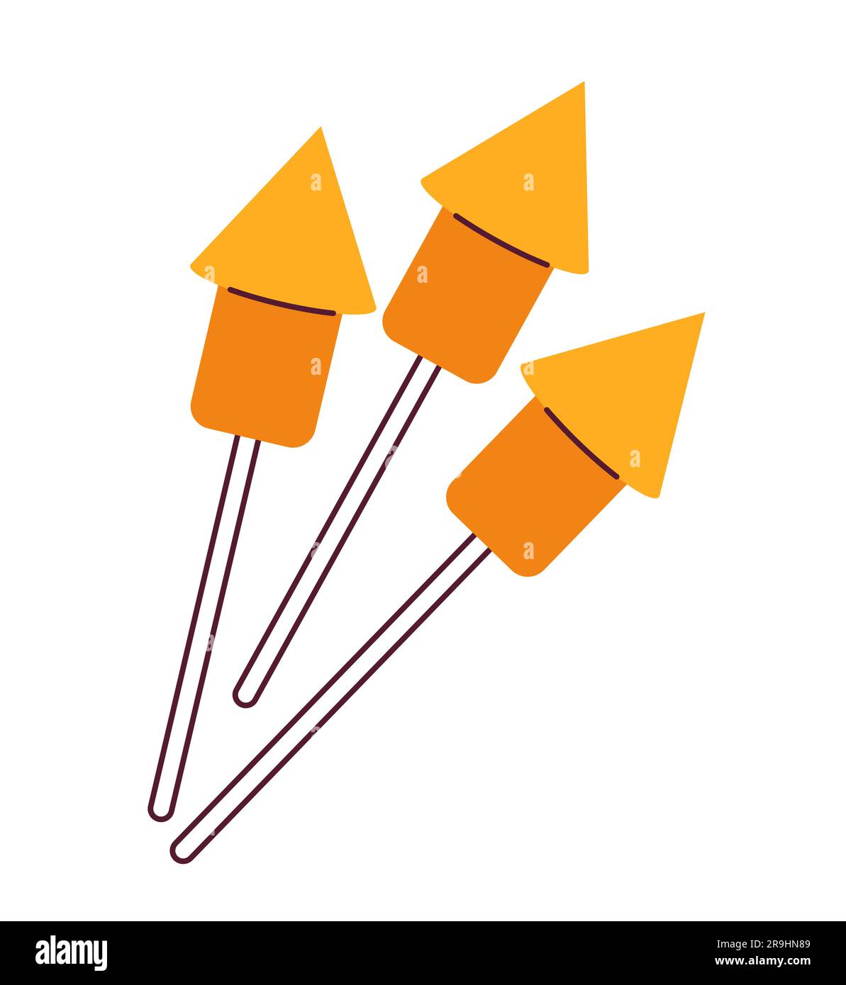 Rocket Fireworks Semi Flat Colour Vector Object Stock Vector Image And Art Alamy