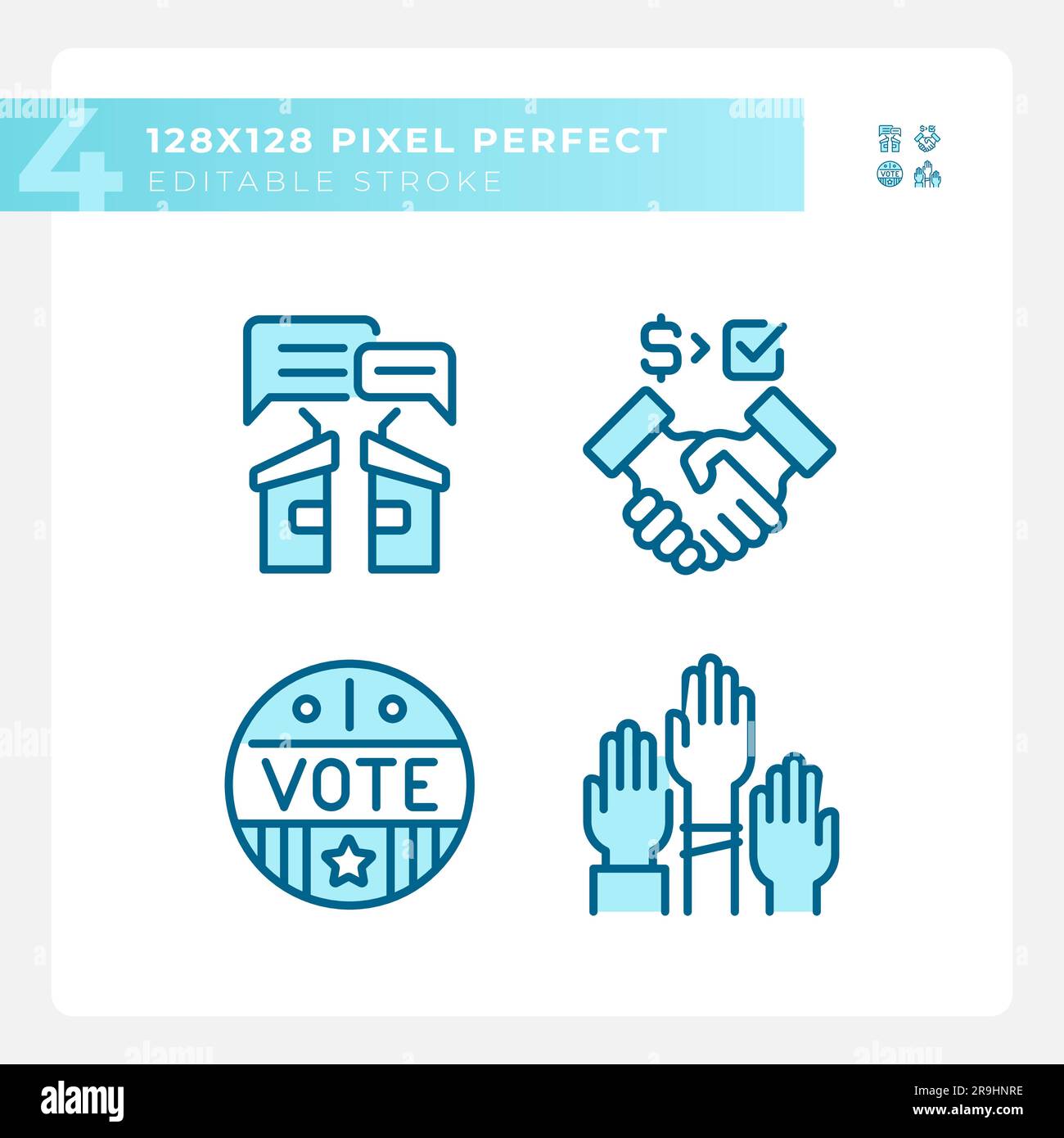 Editable pixel perfect blue voting icons Stock Vector Image & Art - Alamy