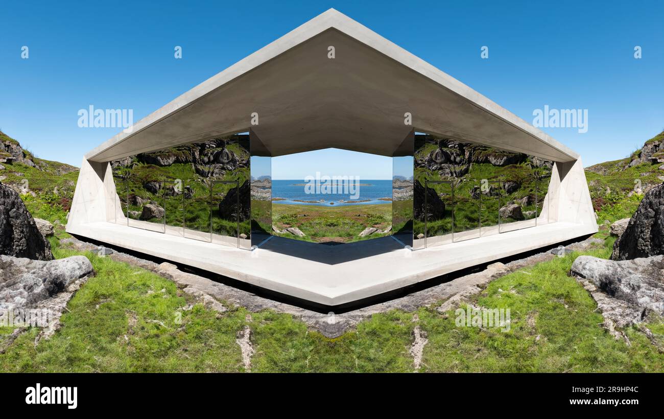 A blended symmetry image of the famous roadside toilets near Stave ...