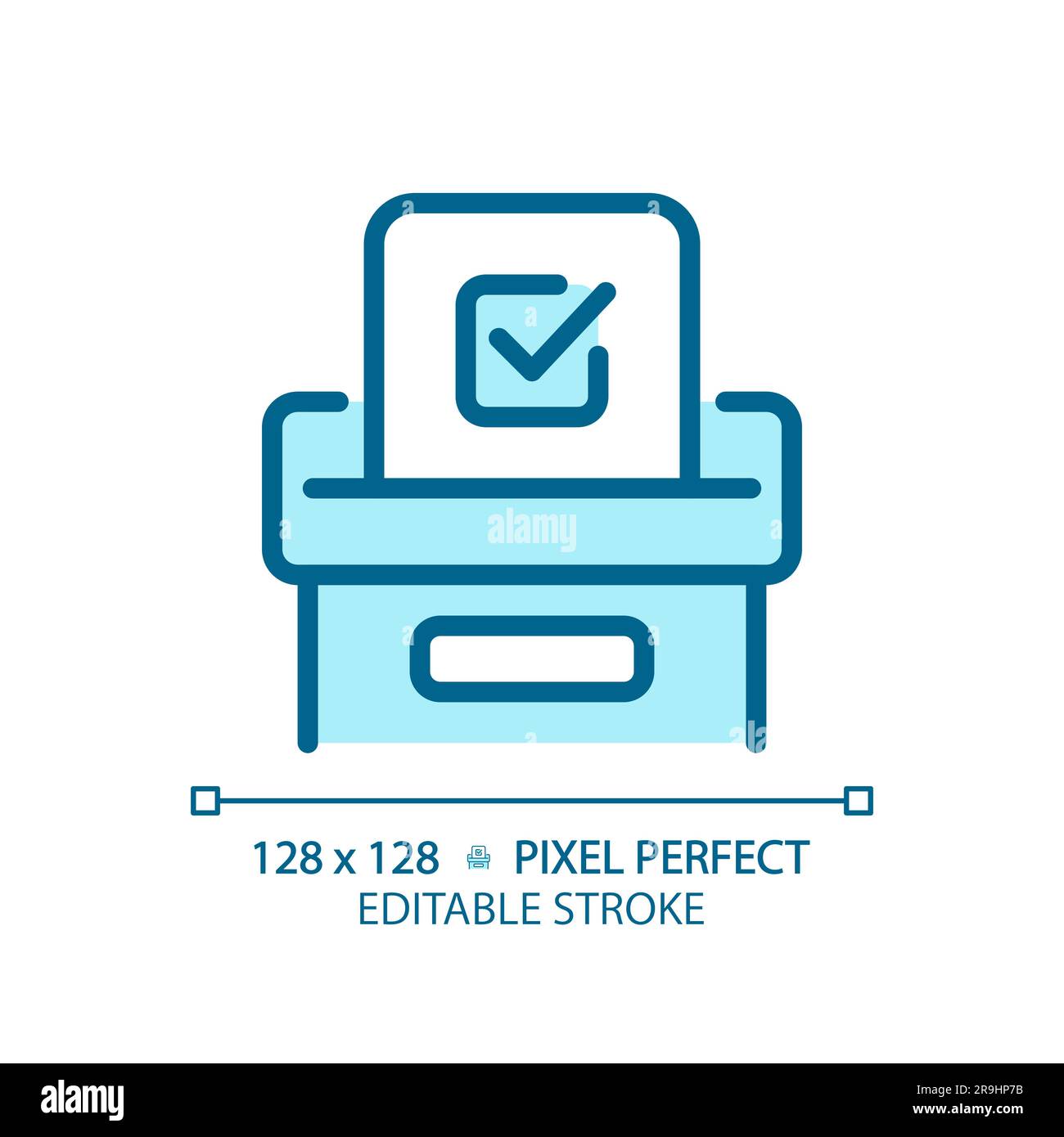2D editable pixel perfect blue voting icon with checkmark Stock Vector ...