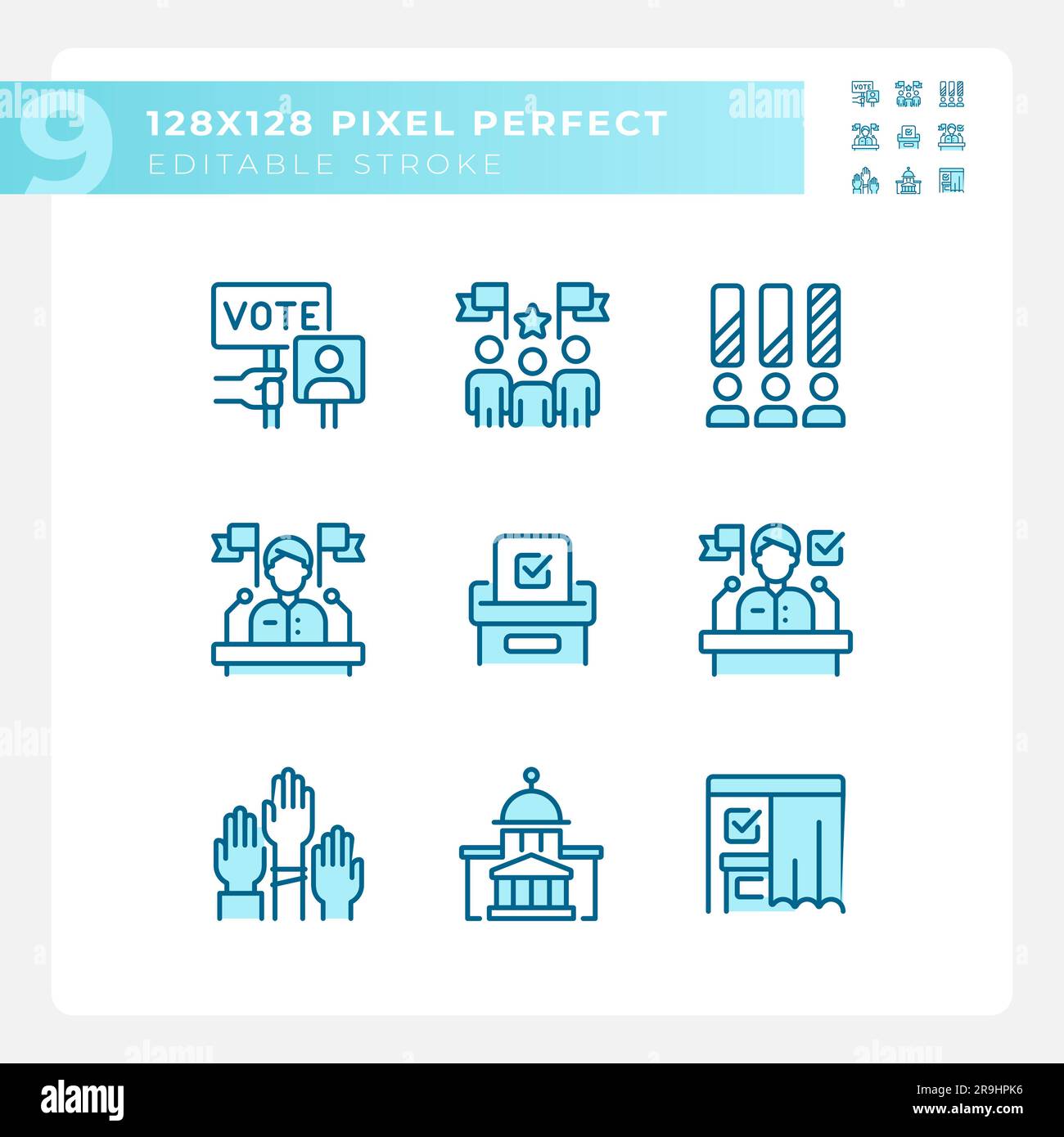 Editable pixel perfect blue voting icons pack Stock Vector Image & Art ...
