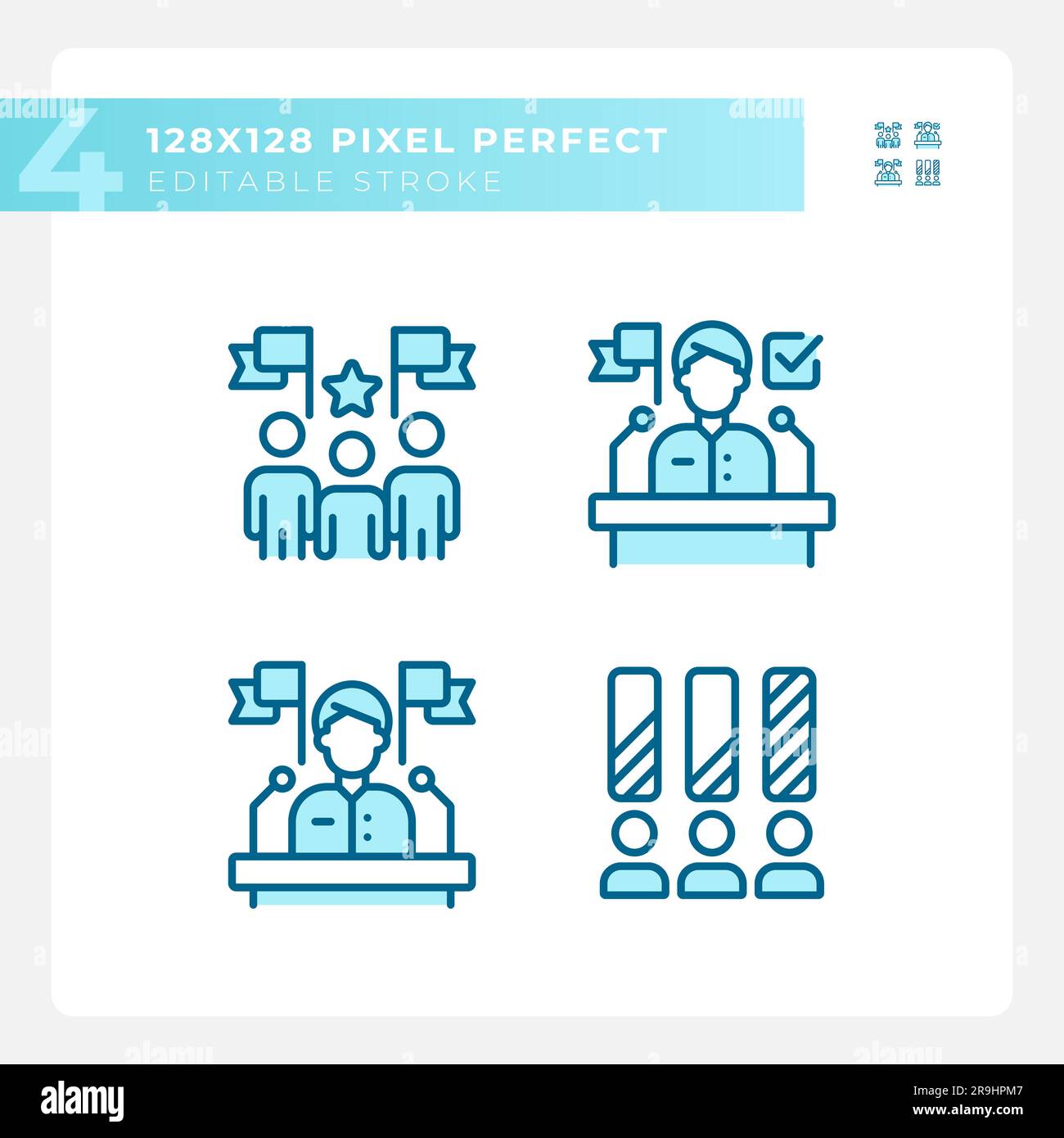 Illustration of various blue voting icons Stock Vector Image & Art - Alamy