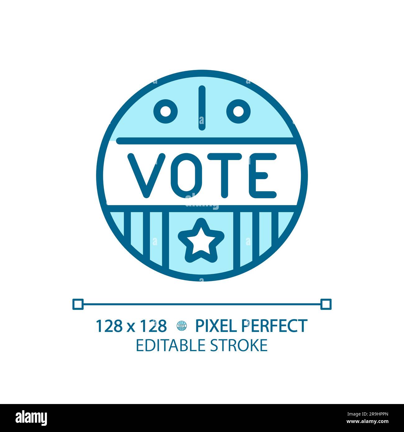 Editable pixel perfect blue icon with vote text Stock Vector Image ...