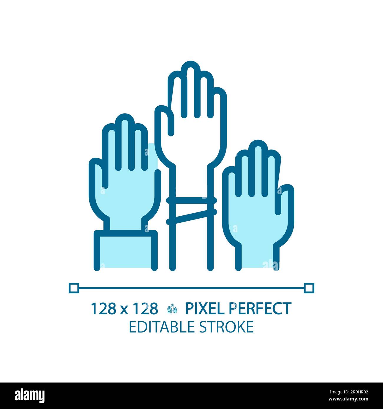 Hands raise group Cut Out Stock Images & Pictures - Alamy