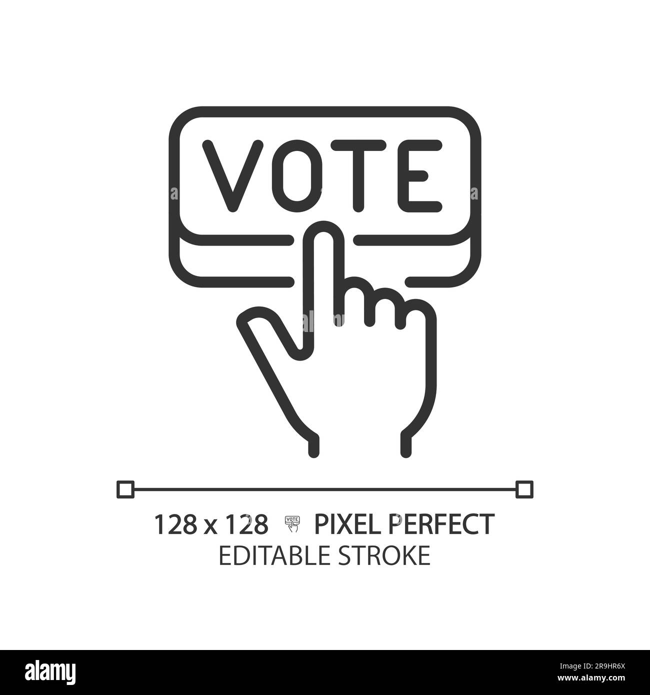2D pixel perfect hand voting thin line icon Stock Vector Image & Art ...
