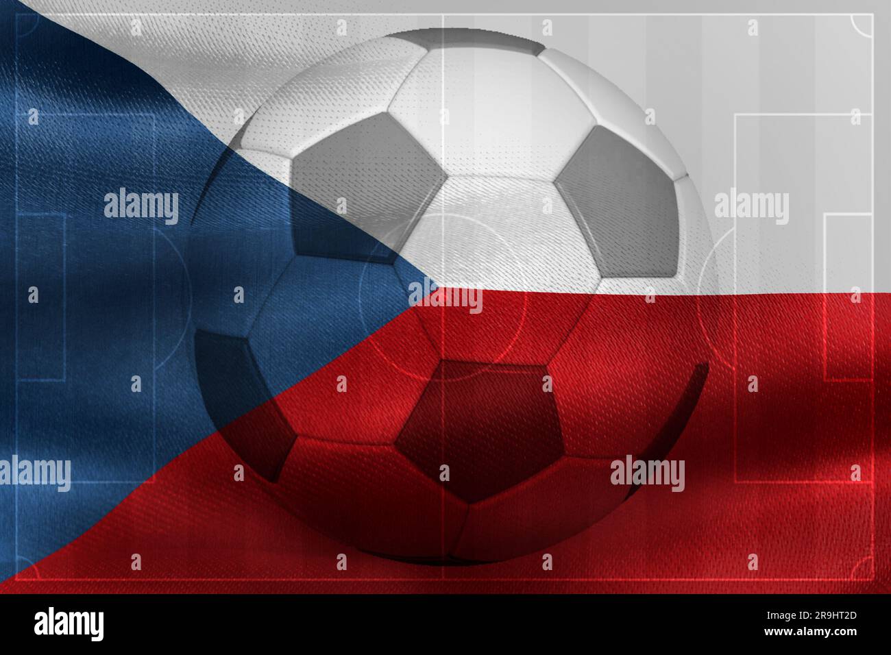 The flag of the Czech Republic with a soccer ball Stock Photo - Alamy