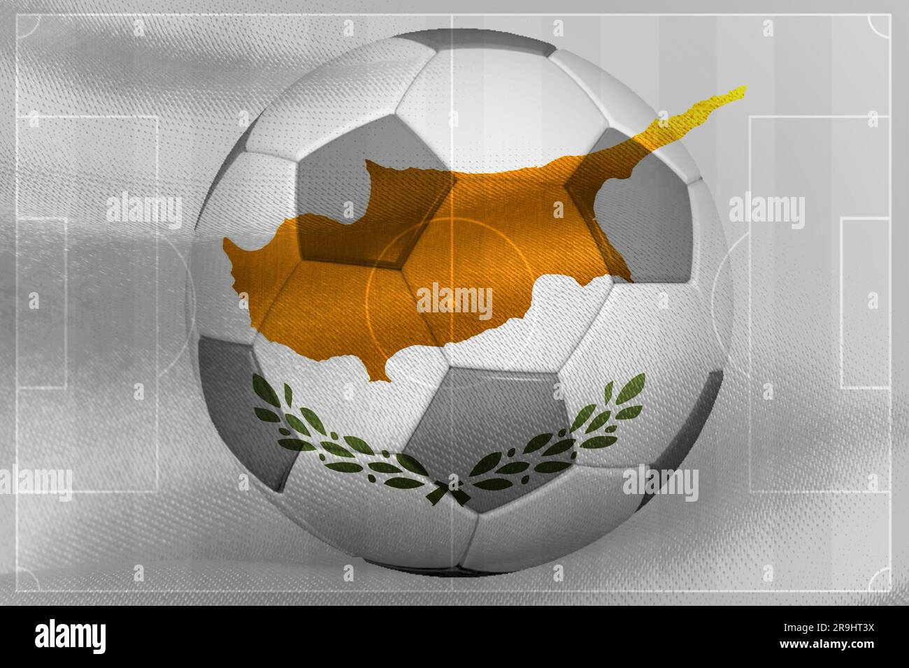 The flag of Cyprus with a soccer ball Stock Photo - Alamy